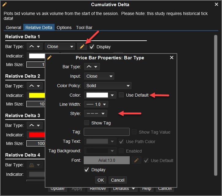 Adding Cumulative Delta and Relative Delta to EdgeProX